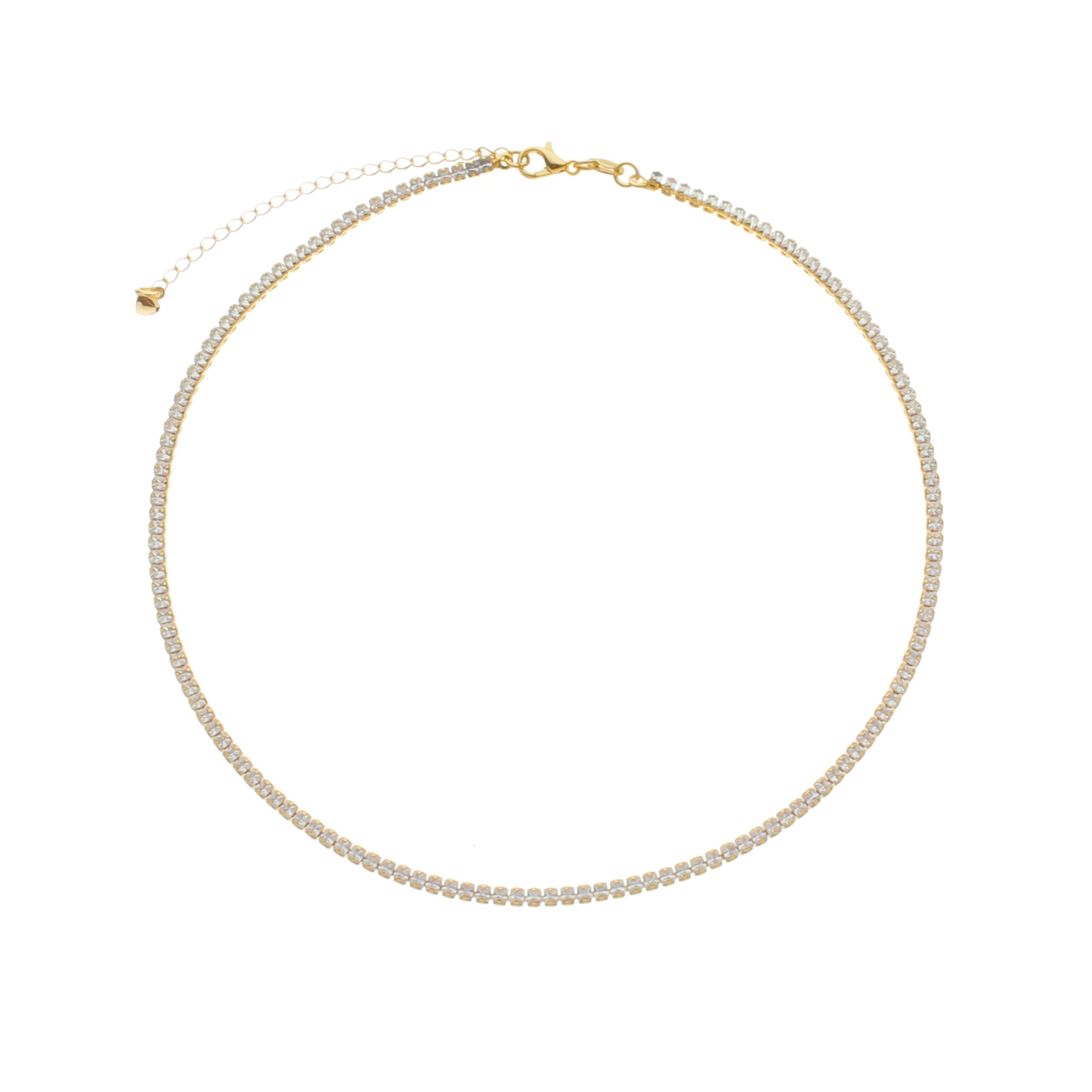 Colar Dourado Chocker Riviera Pedras Brancas – KOZLO semi jóias